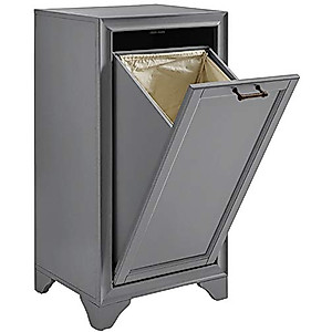 Crosley Furniture Tara Linen Hamper, Vintage Gray