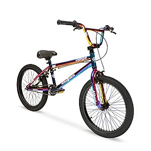 Hyper Nitro Circus RWilly BMX Bike 20 Inch for Kids or Adults, Single Speed, Front and Rear Sprockets, Steel BMX Frame. 360 Handlebar Rotation. Bike Park Ready BMX Bicycle. Jet Fuel Finish