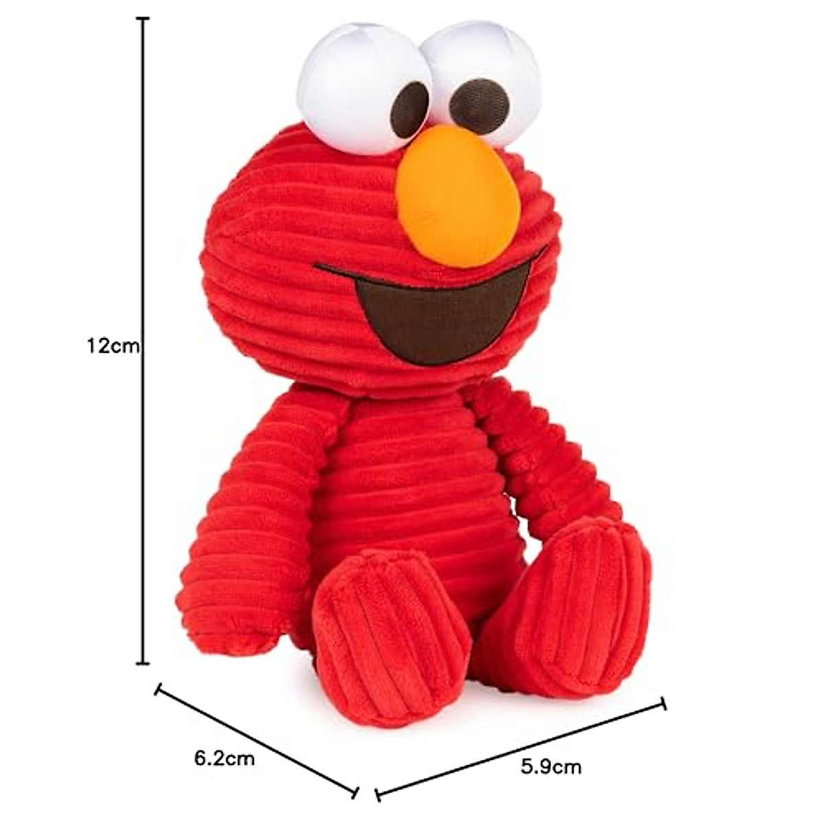 GUND Sesame Street Official Cuddly Corduroy Elmo Muppet Plush, Premium Plush Toy for Ages 1 & Up, Red, 10.5”