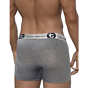 Wildmant Modal Monster Cock 5" Inseam Boxer Brief Gray (US, Alpha, Large, Regular, Regular)
