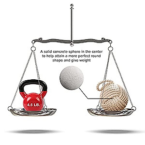 Westcharm 6" Dia. Cream Monkey Fist Rope Knot Door Stopper | Nautical Knot Door Stop | Decorative Tablecloth Weight | Weighted Window Wedge | Coastal Rope Ball Bookend | Sailor's Knot Doorstop - Ivory