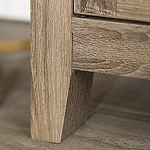 Walker Edison Glenwood Rustic Farmhouse Glass Door Highboy Fireplace TV Stand for TVs up to 65 Inches, 58 Inch, Driftwood