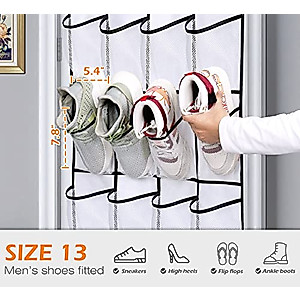 MISSLO 24 Large Mesh Pockets and 2 Pack 12 Large Mesh Pockets Hanging Narrow Closet Door
