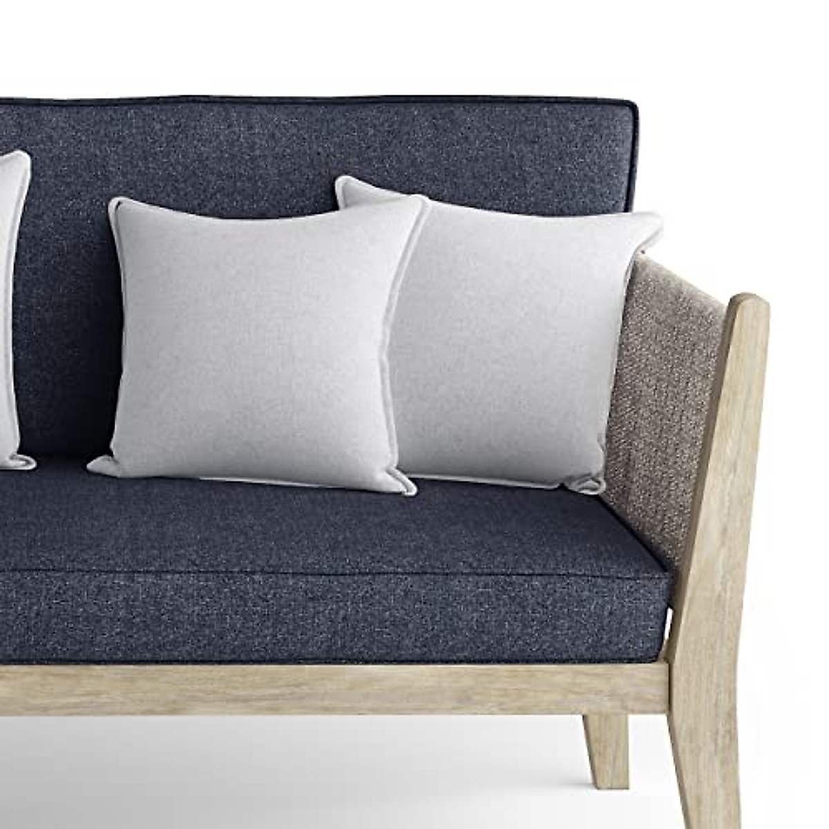 SIMPLIHOME Cayman 77 Inch Wide Contemporary Outdoor Sofa with Décor Pillows in Slate Grey Polyester Fabric, For the Living Room and Family Room