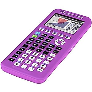 Guerrilla Silicone Case for Texas Instruments TI-84 Plus CE Color Edition Graphing Calculator With Screen protector and Graphing Ruler, Purple
