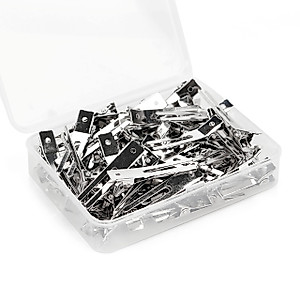Ryalan 1.8 Inches Profession Hairdressing Double Prong Pin Curl Setting Section Hair Clips Metal Alligator Clips Silver Hairpins for Styling and Haircut (50 Pcs, Silver)