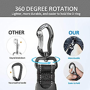 IOKHEIRA Dog Leash, Dog Leash for Large Dogs, Multifunctional Dog Leashes for Medium Dogs, Adjustable Dog Leash with Car Seatbelt, 4-6 FT Strong Bungee Dog Leash