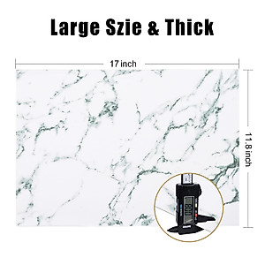 Homaxy Faux Leather Heat Resistant Placemats for Dining Table Set of 6, Waterproof Wipeable Washable PU Table Mats, Easy to Clean Anti-Slip Place Mats, 11.8" x 17", Marble