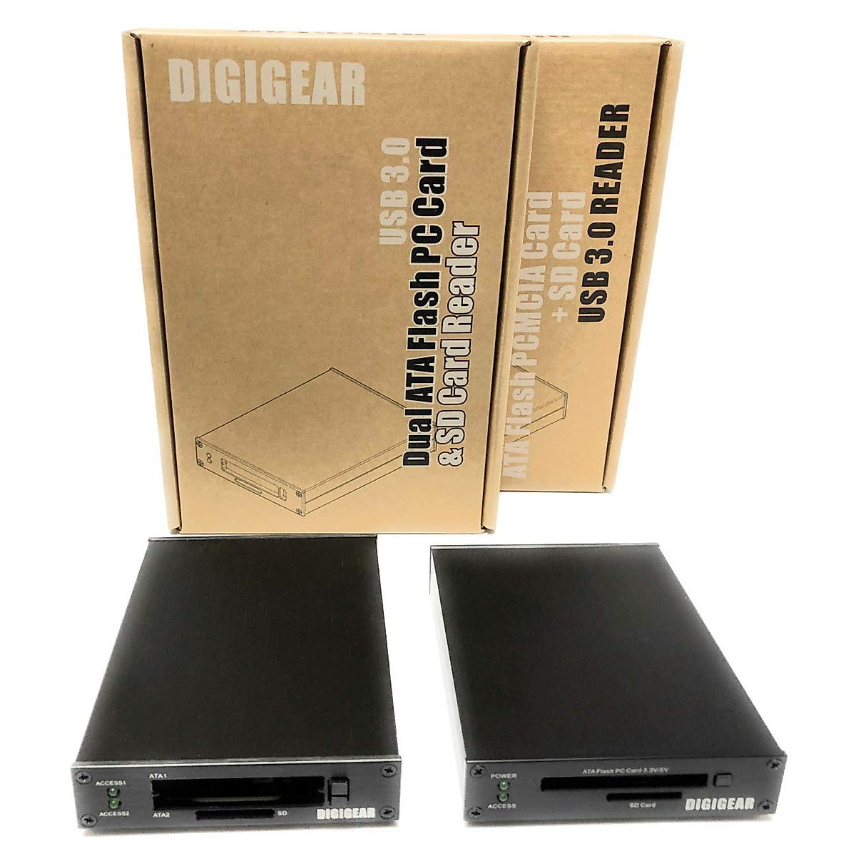 UATASD DIGIGEAR ATA Flash PCMCIA PC Card & SD/SDHC/SDXC to USB 3.0 Industrial Grade Card Reader