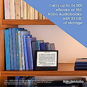 Kobo Libra 2 | eReader | 7” Glare Free Touchscreen | Waterproof | Adjustable Brightness and Color Temperature | Blue Light Reduction | eBooks | WiFi | 32GB of Storage | Carta E Ink Technology | Black