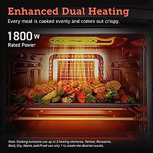 COSORI Air Fryer Toaster Oven, 13 Qt Airfryer Fits 8" Pizza, 11-in-1 Functions with Rotisserie, Dehydrate, Dual Heating Elements with Convection Fan for Fast Cooking, Cookbook & 6 Accessories, Silver