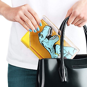 Get Bullish T-Rex Flask Style Pop Art Water Bottle | Flat Profile Fits in Handbag | BPA Free