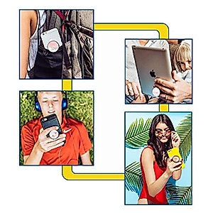 4 Pack Cell Phone Stand，Multi-Function Cellphone Foldable Finger Grip Holder for Smartphone and Tablets - Pink Ombre White Marble Rose Gold Kiss Lip