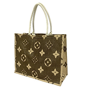 Bluenut Jute-Beach-Pool-Grocery-Tote-Shopping-Bags-Burlap-Reusable-Market-Bags-Tote-Large-Shoulder-Bag-with-Handle-Straw-Bag-Chrismas-Gifts-for-Women