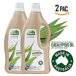 100% Australian Made - ECO-Friendly Eucalyptus Oil Laundry Powder Detergent, Super Concentrated, Hypoallergenic, No Synthetic Perfumes, 2.75 LB (Pack of 2)