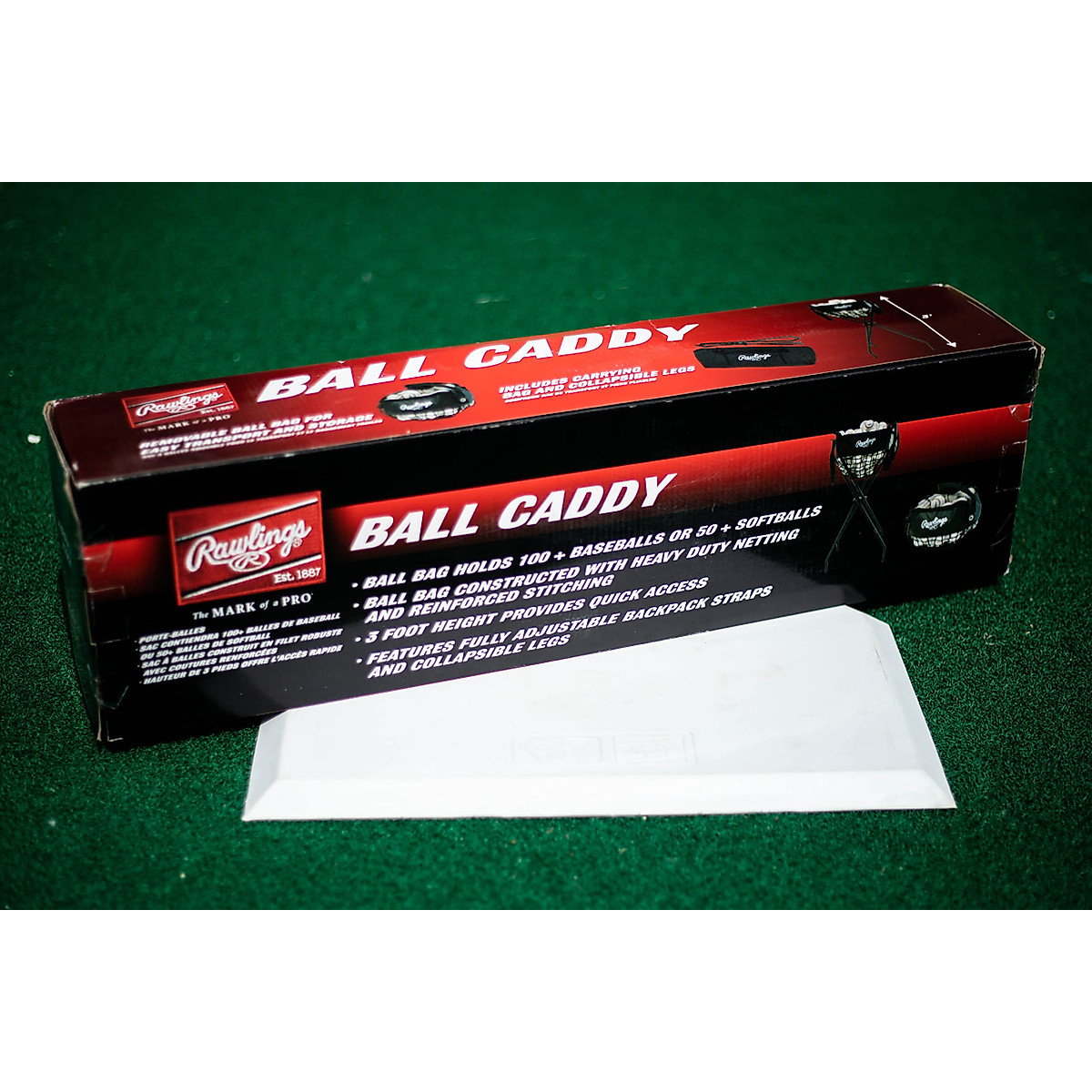 Rawlings | Ball Caddy | Holds 100+ Baseballs / 50+ Softballs | Includes Stand & Net Bag,Black