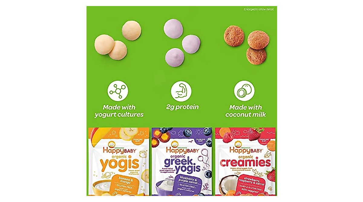 Happy Baby Organic Yogis Snacks – Healthy Freeze-Dried Yogurt & Fruit