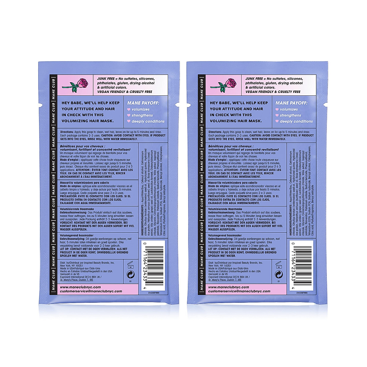 MANE CLUB Bad Attitude Deep Conditioner, cruelty free, vegan, no sulfates or parabens — Pack of 2