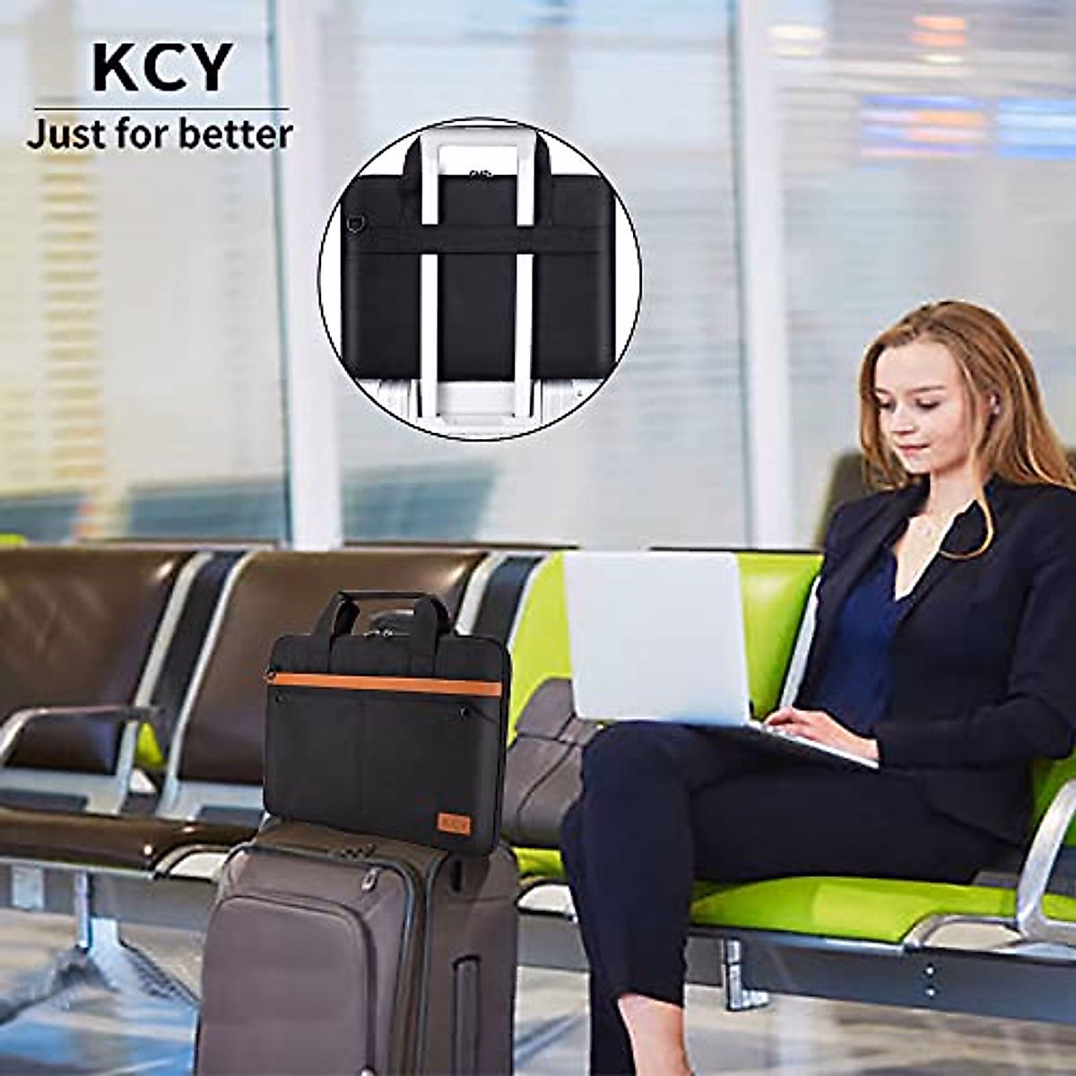 KCY Laptop Bag Case 15.6 Inch with Shoulder Starp, Slim Computer Sleeve Cover Compatible with MacBook Air 15 M2, New MacBook Pro 16 M1 2021-2023, 15-16 Inch Hp Lenovo Dell Acer Asus Notebook, Black