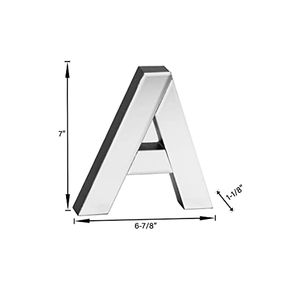 COLLECTIVE HOME - 7-inch Tall Mirrored Glass and Wood Decorative Letter, Home-Bedroom-Office Wall Décor. Perfect Fun Gift to Encourage Girls, Young Ladies & Teens. (A)