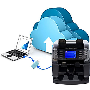 Demotio Bank Grade Two Pocket Bill Sorter MA-900 Non-Stop Bill Counter Multi-Currency Highly Reliable Counterfeit Detection and Value Counting with Built-in Printer