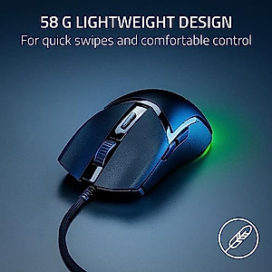 Razer Cobra Wired Gaming Mouse: 58g Lightweight Design - Gen-3 Optical Switches - Chroma RGB Lighting with Underglow - Precise 8500 DPI Optical Sensor - 100% PTFE Mouse Feet - Speedflex Cable - Black