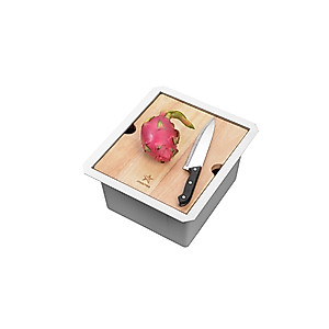 STARSTAR Workstation Ledge Undermount Single Bowl 304 Stainless Steel Kitchen/Yard/Bar/Laundry/Office Sink, With Grid, Cutting Board, Strainer with Basket (14 x 18 x 8)