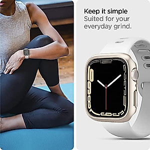 Spigen Thin Fit Designed for Apple Watch Case Series 9/8/7 41mm Thin Hard PC Case - Starlight