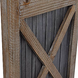 FirsTime & Co. Raleigh Shutter Wall Plaque Set, 36"H x 12"W, Natural, Antique Silver,70039