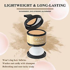 SEVICH Hairline Powder - Quick Cover for Thinning Grey Hair, Eyebrows & Beard for Women & Men, Windproof & Sweatproof, Blonde