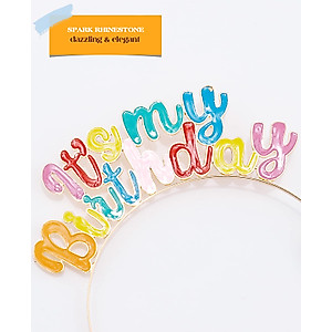 Birthday Crown for Girls, Cute Birthday Sash & Birthday Tiara for Women Set, Sweet Birthday Headband Birthday Decorations Birthday Gifts for Women