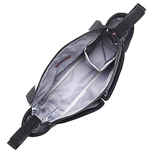 Black Travel Stroller Organizer and Hanging Diaper Bag by Storksak | Universal Fit, Large Storage Capacity, Baby Caddy with Elastic Cup Holder and Integrated Accessories