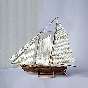 Wooden Sailboat Ship Kit Boat Model Toy Wooden Sailboat Model (Wood color)