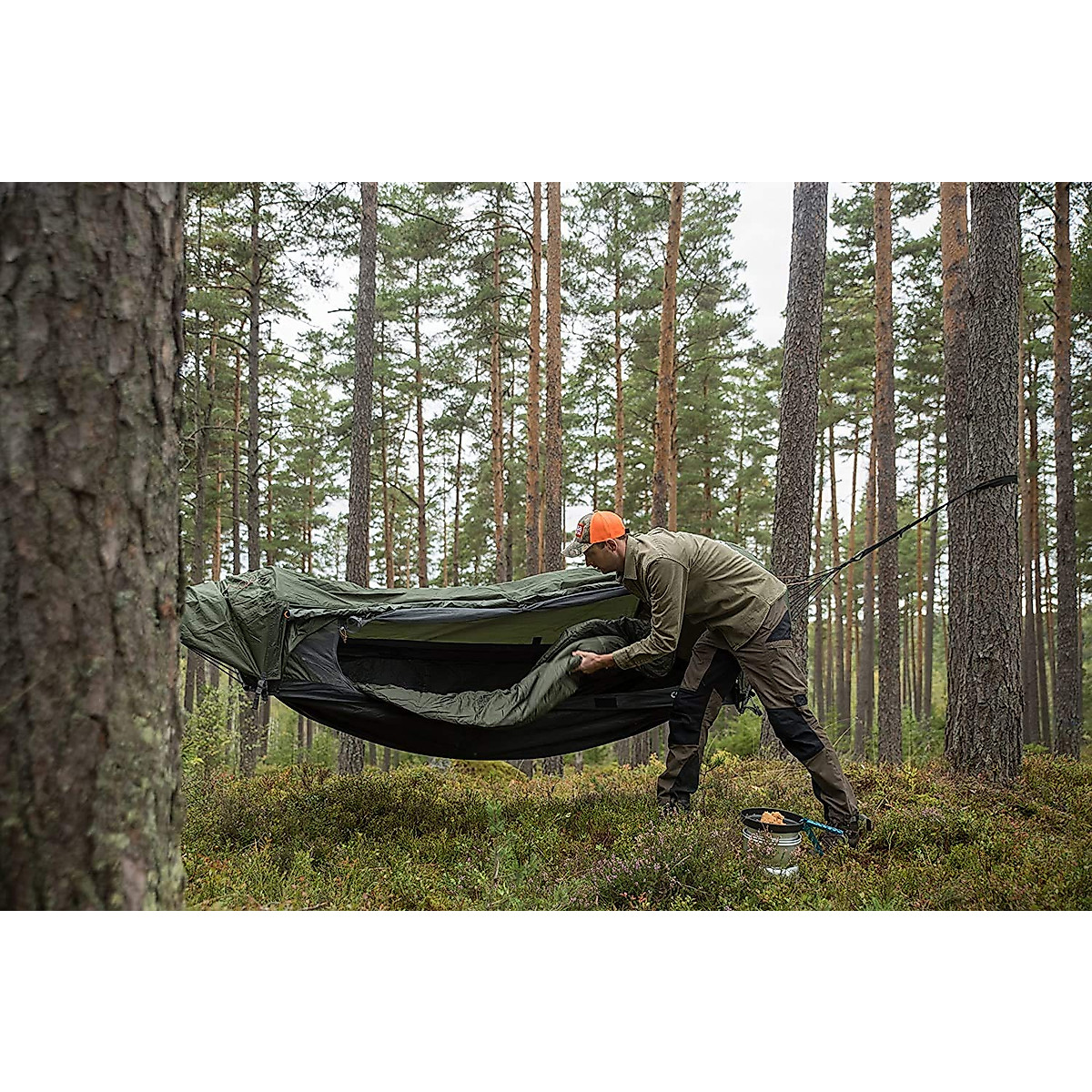 Crua Hybrid Set - 1 Person Camping Tent Including Self-Inflating Mattress, Sleeping Bag - Ground Tent or Hammock,Hiking,Backpacking