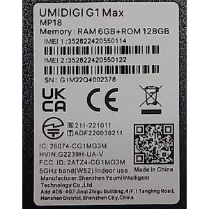 UMIDIGI Cell Phone G1 MAX, Android12 Unlocked Smartphone, Dual Sim 4G LTE Mobile Phone, 128GB/256G Expandable, 6.52" HD+ Night Mode，5150mAh, GSM Unlocked Phone