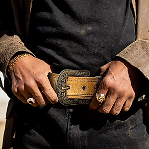 RAW HYD Western Leather Belt for Men (38)