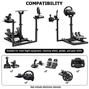 Anman G29 Racing Flight Simulator Stand with Pro 3 Gear Shifter Panels Fit for Logitech/Thrustmaster/Hotas Warthog G27 G29 G920 TX PXN,Professional Steering Wheel Stand,Not Include Wheel & Pedals