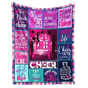 Cheerleader Gifts Blanket, Cheer Gifts for Cheerleaders, Cheerleading Gifts Throw Blanket, Gifts for Cheerleaders, Cheerleading Gift Ideas, Cheer Coach Gift Blankets for Girls Teens 50" × 60"