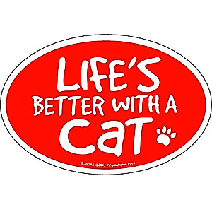 Life is Better with a Cat, Cute Magnet Gift for Cat Lovers - Decorate Fridge, Locker, & More