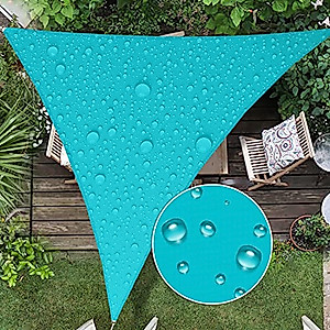 Windscreen4less Terylene Waterproof Sun Shade Sail UV Blocker Triangle Sunshade Patio Canopy Sail 12' x 12' x 12' in Color Turquoise 260GSM