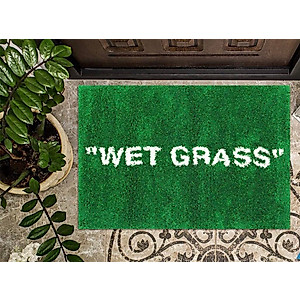 LUXAPE Wet Grass Rug - Tufted Hypebeast Rug - Handmade & Premium - 32 * 20in (80 * 50cm) - Hypebeast Room Decor - Off White Rug - Aesthetic Bape Rug - Luxape Rug