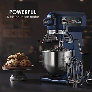 Waring Commercial WSM10L 10 qt Countertop Planetary Mixer 3/4 hp, 120v, 450W, 5-15 Phase Plug, Blue