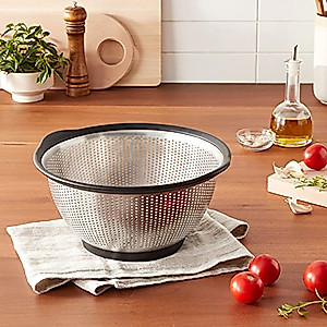 KitchenAid Gourmet Stainless Steel Colander, 5-Quart, Black