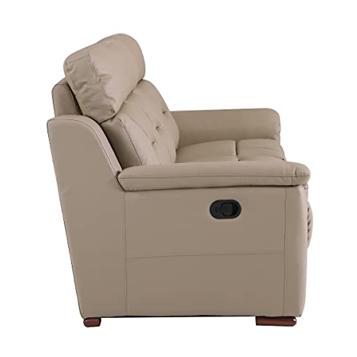 Blackjack Furniture Walker Leather Match Upholstered Reclining Living Room Sofa, Beige