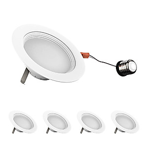 LEDMyplace 4 inch 10W Round Dimmable Retrofit LED Recessed Downlight, Pack of 4, 3000K Warm White, 650 Lumens, Replace of 35W, Baffle Trim Can Lights for Ceiling, Indoor Lighting for Home, Kitchen