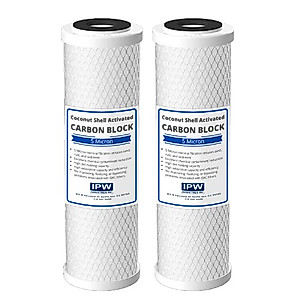 IPW Industries Inc. Compatible for Crystal Quest CQE-RC-04000 5-Micron Carbon Block Filters - Pack of 2