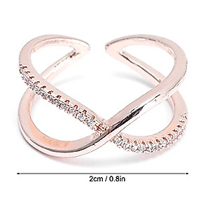 Jewelry Ring, Alloy Exquisite Design Knuckle Ring Beautiful Appearance for Anniversary for Birthday(02 Rose Gold WG0-0342)