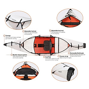 Oru Kayak Foldable Kayak Inlet | Stable, Durable, Lightweight - Lake and River Kayaks - Beginner, Intermediate - Size (Unfolded): 9'8" x 31", Weight: 20 Lbs