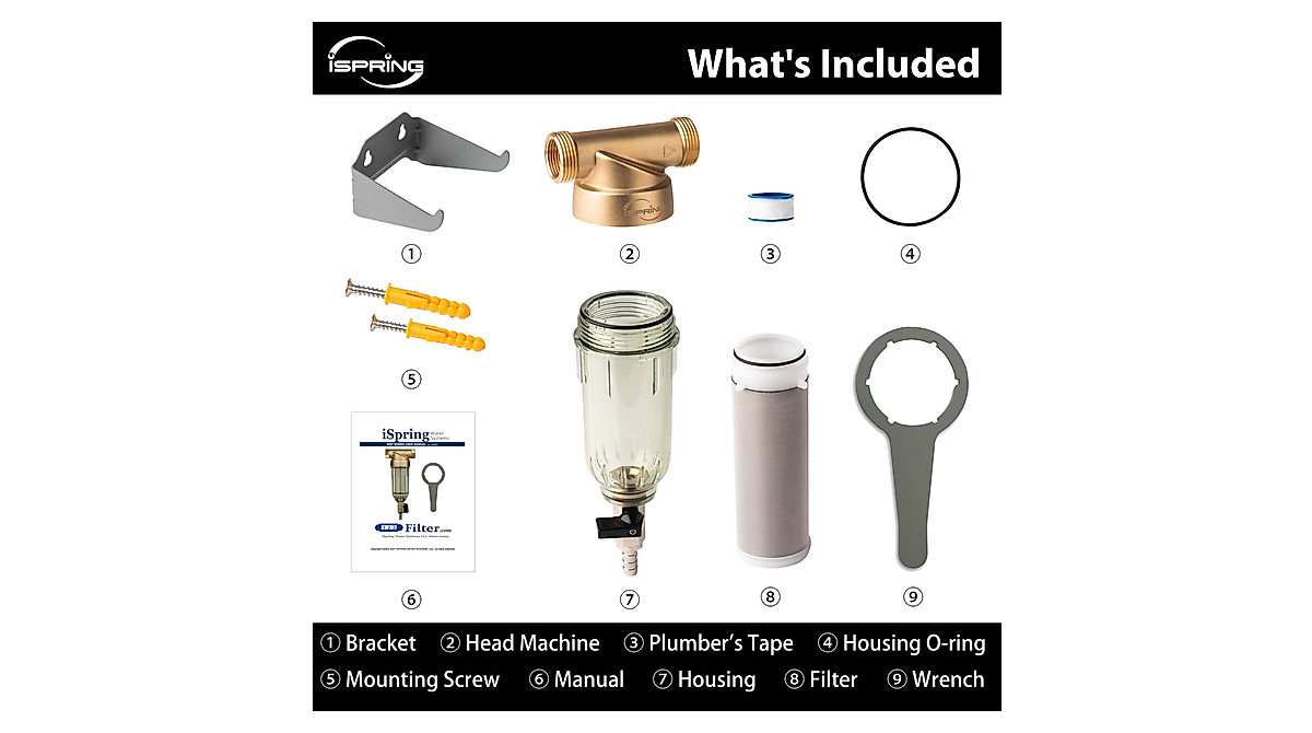 iSpring WSP-50 Reusable Whole House Spin Down Sediment Water Filter, 50 ...