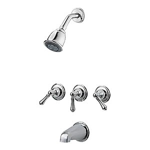 Pfister LG01-81BC LG0181BC 3 Tub & Shower Faucet with Metal Lever Handles, Polished Chrome